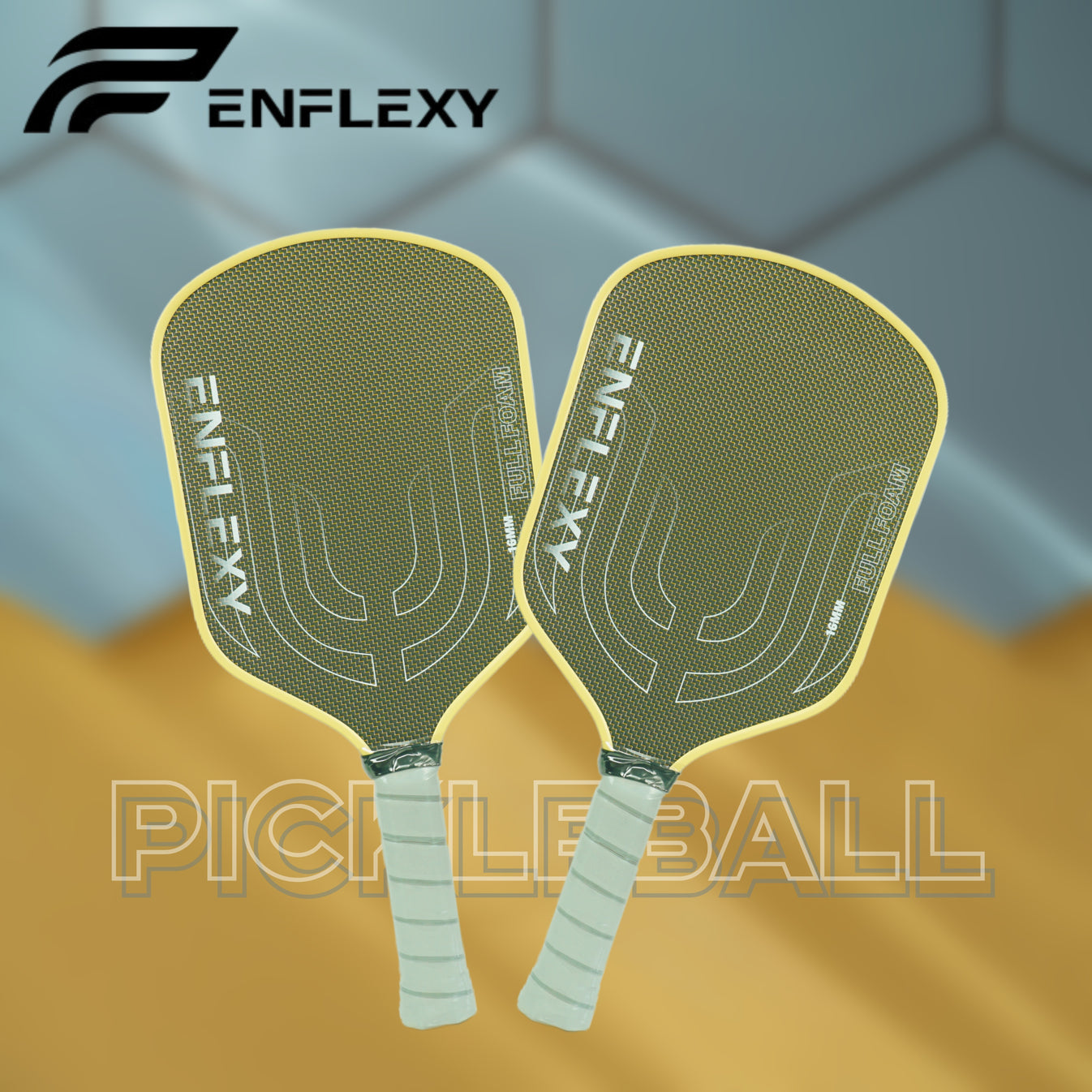ENFLEXY Full foam pickleball paddle with golden titanium surface ...