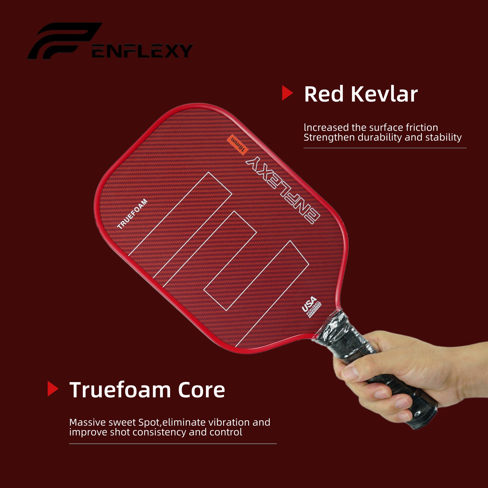 Enflexy Kevlar pickleball paddle with Trufoam core – ENFLEXY SPORT
