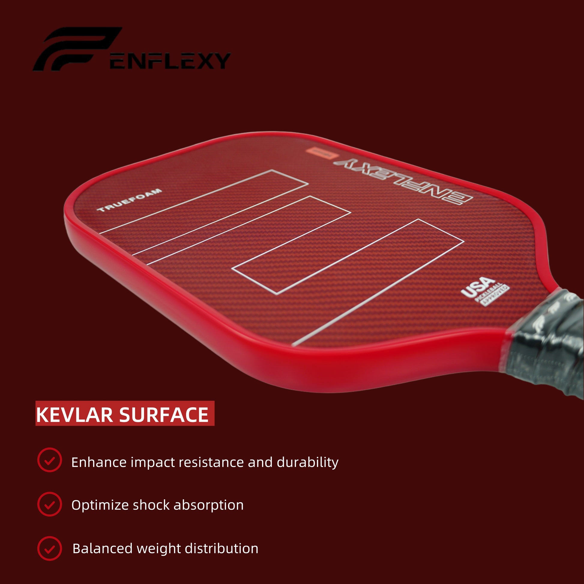 Enflexy Kevlar pickleball paddle with Trufoam core – ENFLEXY SPORT